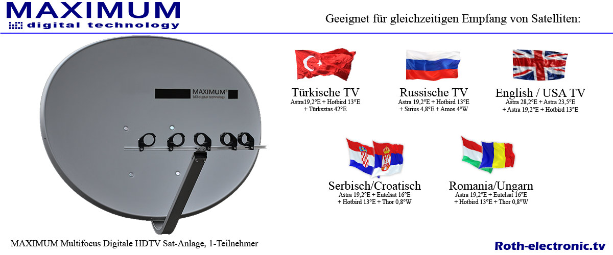 MAXIMUM T 85 Multifocus Multifeed Antenne E85 T85 E 85 Sat Schüssel ...